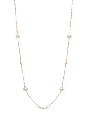 Yoko London 18kt Rose Gold Akoya Pearl And Diamond Necklace - Pink