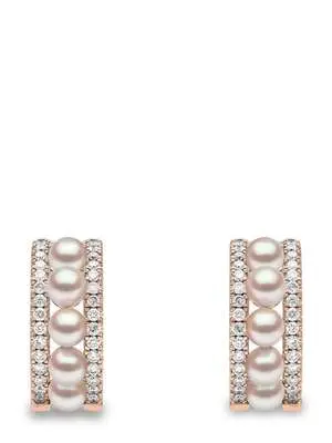 Yoko London 18kt Rose Gold Akoya Pearl And Diamond Earrings - Pink