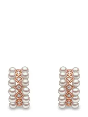 Yoko London 18kt Rose Gold Eclipse Akoya Pearl And Diamond Earrings - Pink