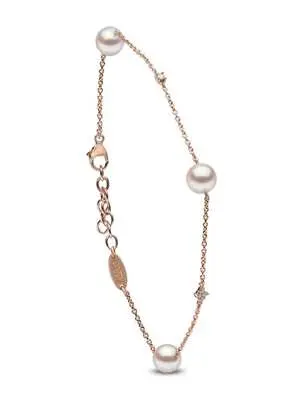 Yoko London 18kt Rose Gold Akoya Pearl And Diamond Bracelet - Pink