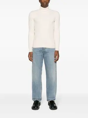 DRUMOHR Ribbed Knit Roll Neck Jumper - White