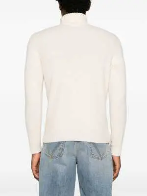 DRUMOHR Ribbed Knit Roll Neck Jumper - White