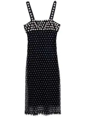 Simkhai Crystal-embellished Square-neck Midi Dress