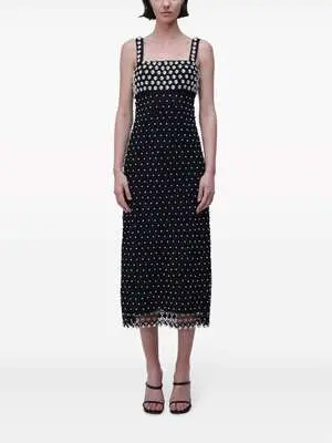 Simkhai Crystal-embellished Square-neck Midi Dress