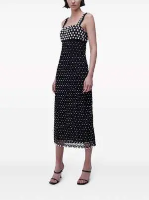 Simkhai Crystal-embellished Square-neck Midi Dress