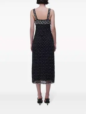 Simkhai Crystal-embellished Square-neck Midi Dress