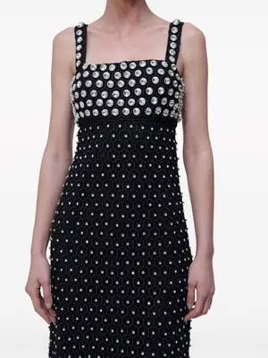 Simkhai Crystal-embellished Square-neck Midi Dress