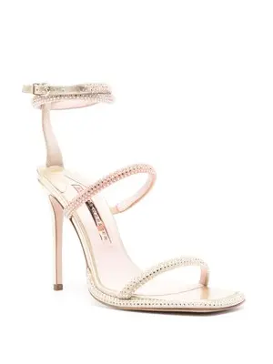 SOPHIA WEBSTER Callista 110mm Leather Sandals - Gold
