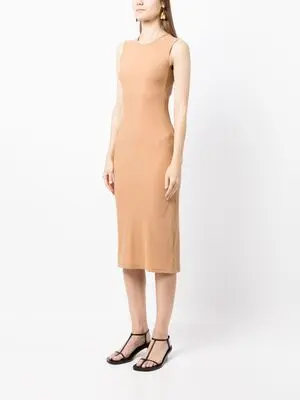 JIL SANDER Round-neck Sleeveless Midi Dress - Neutrals