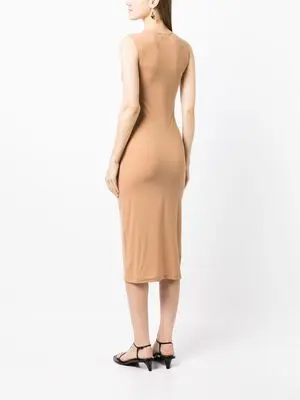 JIL SANDER Round-neck Sleeveless Midi Dress - Neutrals