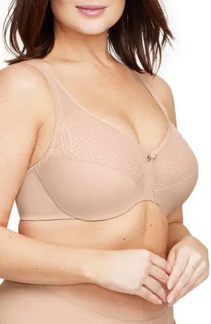 GLAMORISE Wonderwire Full Coverage Minimizer Bra - Cafe