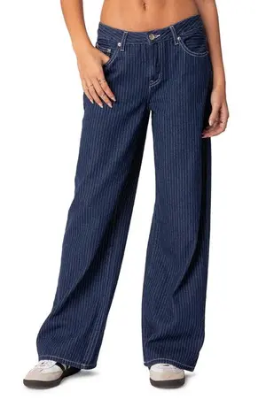 Pinstriped Jeans For Women