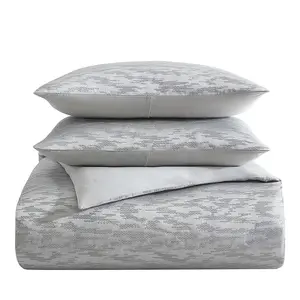 Vera Wang Illusion Grey Duvet Cover Set - Silver/gray