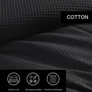 Vera Wang Waffle Pique Cotton Duvet Cover Set