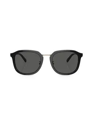 COACH 54mm Round Sunglasses Black Smoke