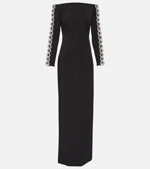 Safiyaa Maimie Crystal-embellished Gown - Black