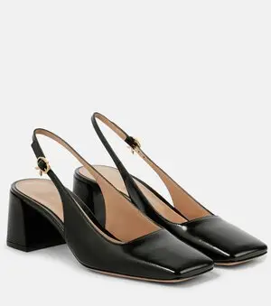 GIANVITO ROSSI Freeda Leather Slingback Pumps - Black