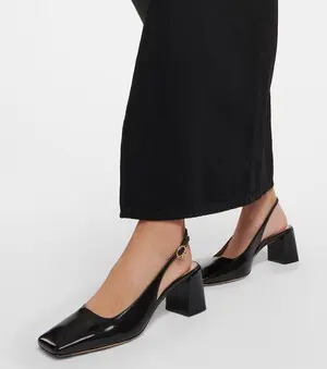 GIANVITO ROSSI Freeda Leather Slingback Pumps - Black