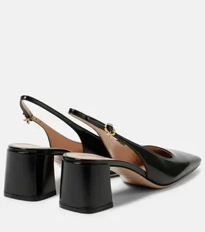 GIANVITO ROSSI Freeda Leather Slingback Pumps - Black