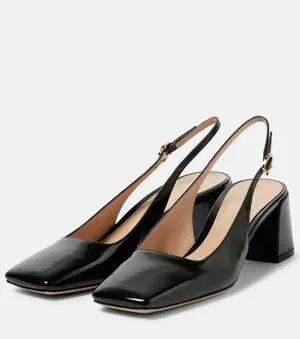 GIANVITO ROSSI Freeda Leather Slingback Pumps - Black