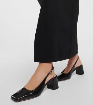 GIANVITO ROSSI Freeda Leather Slingback Pumps - Black