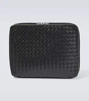 Bottega Veneta Intrecciato Leather Packing Cube - Black