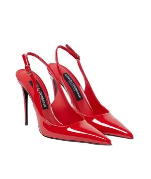 Dolce & Gabbana Dolce&Gabbana DG Patent Leather Slingback Pumps Red