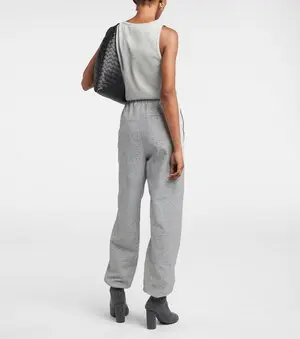 Bottega Veneta Trompe L'oeil Leather Sweatpants - Grey