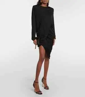 Saint Laurent Opyum 85 Patent Leather Sandals - Black