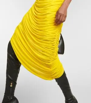 FERRAGAMO Ruched Jersey Midi Dress