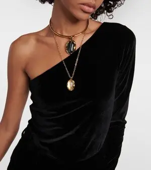 Polo Ralph Lauren One-shoulder Velvet Top