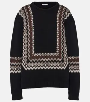 Chloé Wool-blend Jacquard Sweater - Black