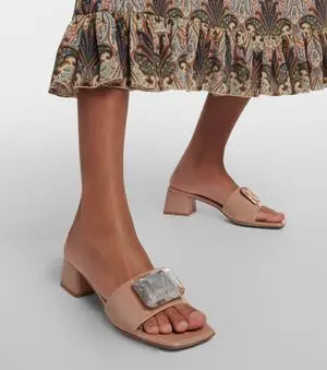 GIANVITO ROSSI Jaipur Embellished Patent Leather Mules