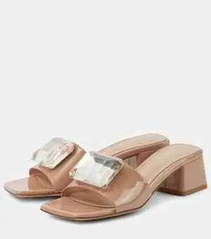 GIANVITO ROSSI Jaipur Embellished Patent Leather Mules