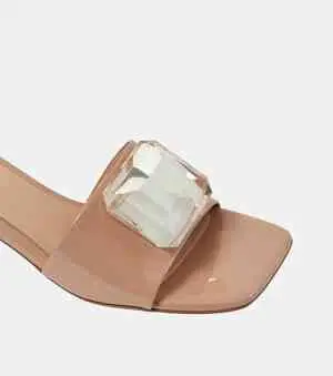 GIANVITO ROSSI Jaipur Embellished Patent Leather Mules