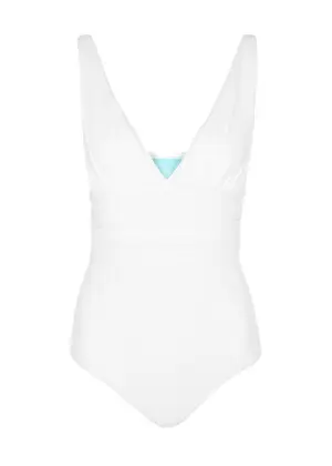 Melissa Odabash Panarea Plunge Swimsuit - White