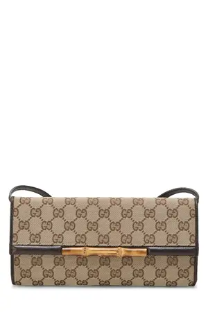 Gucci Original Gg Canvas Bamboo Shoulder Bag - Beige