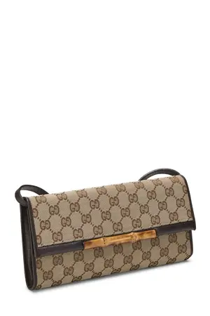 Gucci Original Gg Canvas Bamboo Shoulder Bag