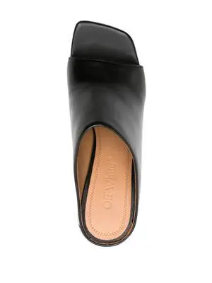 Off-White Leather Spring Heel Sandals - Black