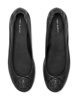 Tory Burch Minnie Logo Ballerina Shoes - Black