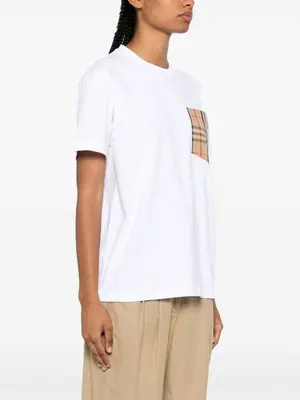 Burberry Contrast Pocket Cotton T-shirt - White
