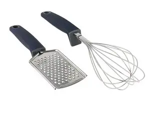 OSTER Bluemarine 2 Piece Stainless Steel Grater And Whisk Set - Silver