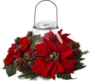 NEARLY NATURAL Poinsettia Pine & Pinecone Candelabrum Nearl Y Natural - One-color