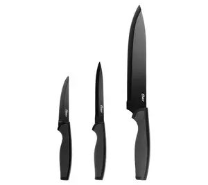OSTER Slice Craft 3 Piece Stainless Steel Cutle Ry Set In Blac - Silver