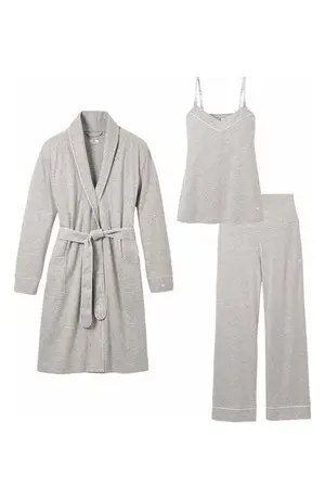 PETITE PLUME The Cozy 3-piece Cotton Maternity Set - Heather Grey