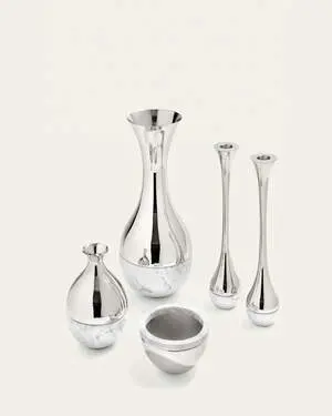 ANNA NEW YORK Dual Vase - Carrara Slvr