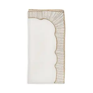 KIM SEYBERT Frame Napkin In White, Gold & Silver White/gold/silver