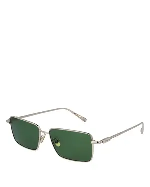 FERRAGAMO Ferragamo Prisma Rectangular Sunglasses, 57mm Gold/green Solid