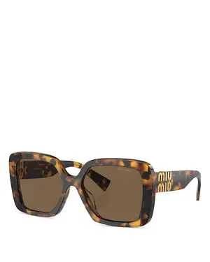 Miu Miu Square Sunglasses, 56mm - Havana/brown Solid