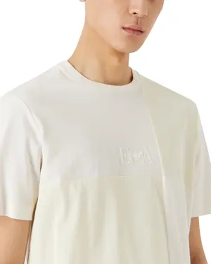 Emporio Armani Patchwork Effect Short Sleeve Crewneck Logo Tee